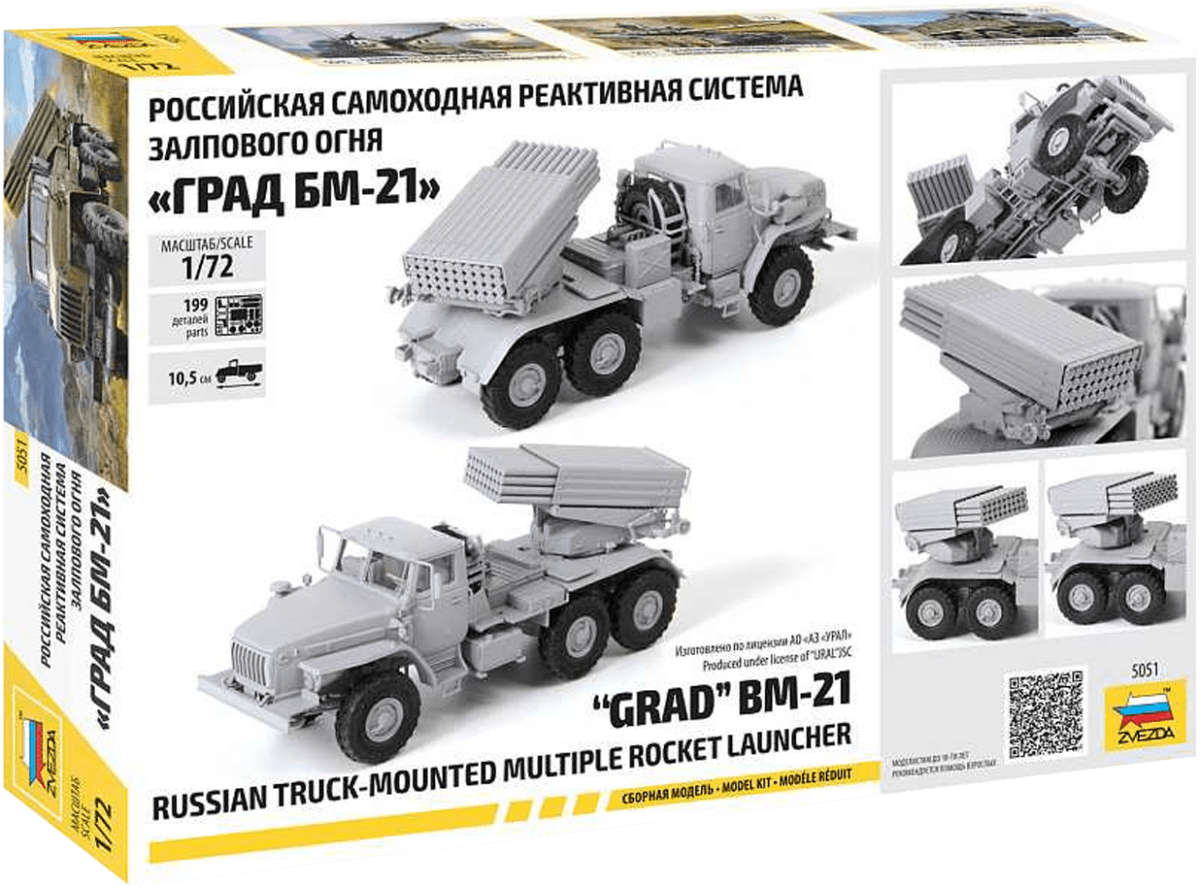 Model Kit Zvezda: 5051 "GRAD" BM-21 Russian Truck-Mounted Multiple ...