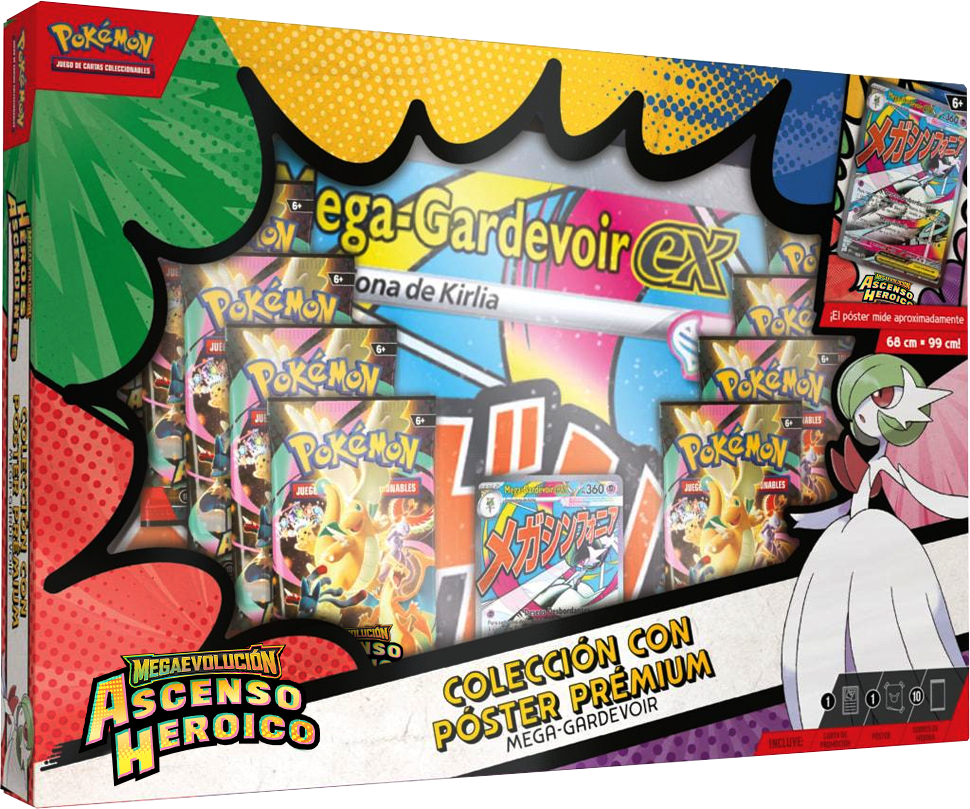 PREVENTA Colección Premium con Poster Pokémon TCG: Ascenso Heroico (Mega Gardevoir) | Top 8 Game ...