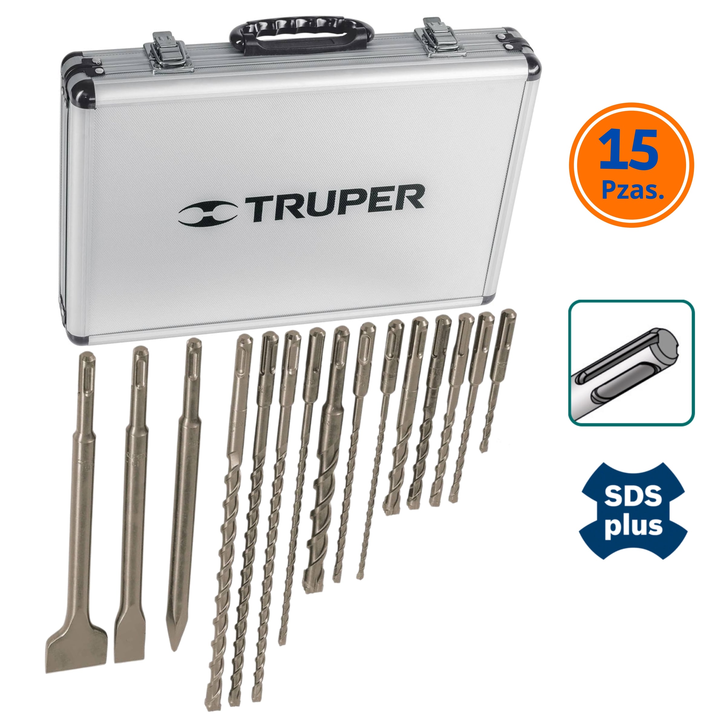 Juego de brocas y cinceles para ROTOMARTILLO y TALADRO 15 Pzas ...