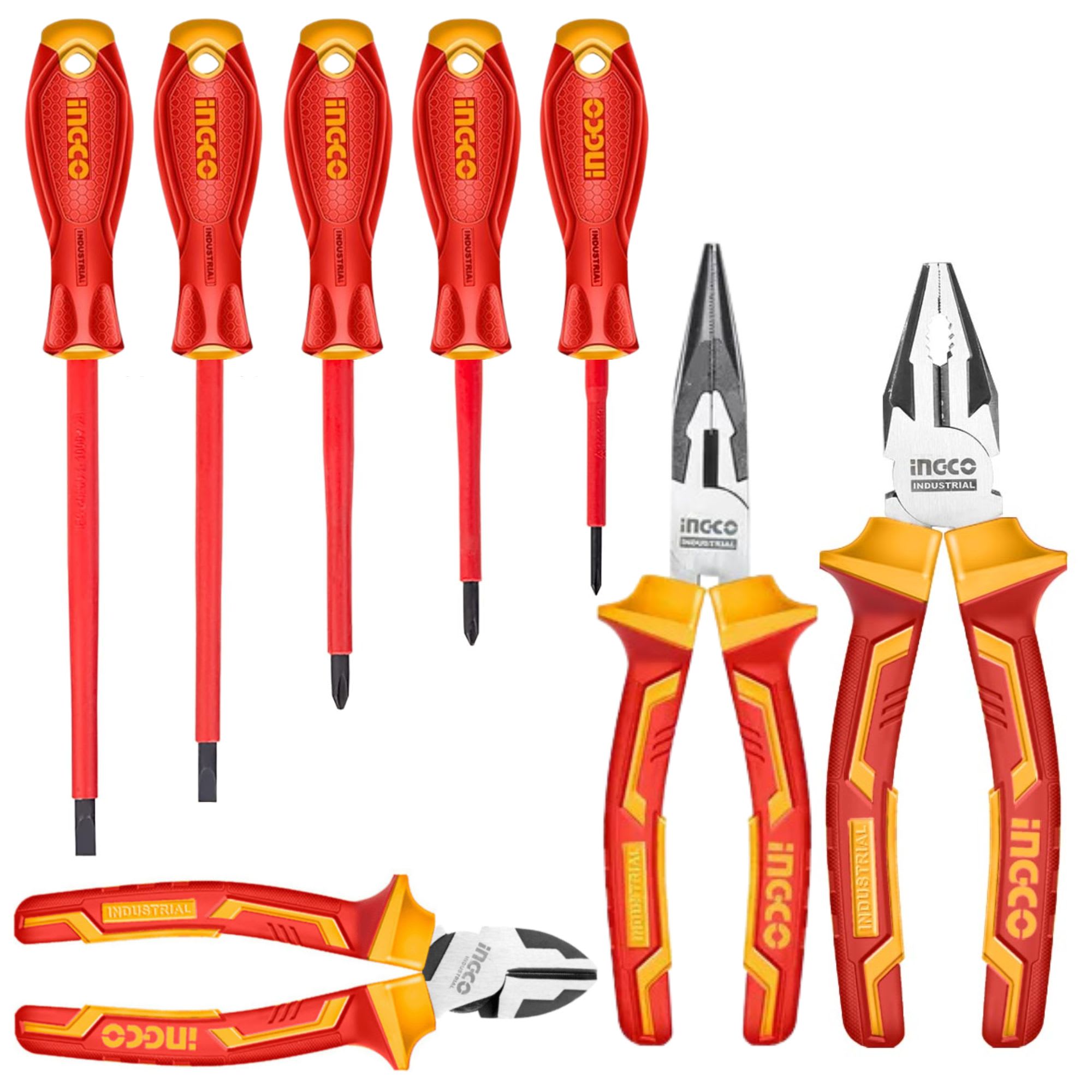 kit alicates dieléctricos, 5 desarmadores 1000V industrial INGCO ...