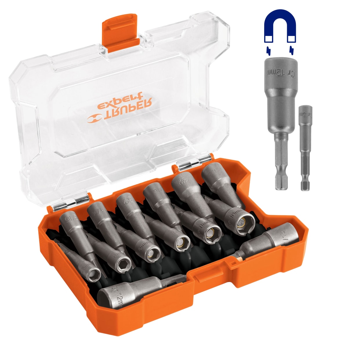 Juego dados magneticos para taladro 14 piezas - Truper Expert | MEGACONSTRUCTORES FERRETERIA