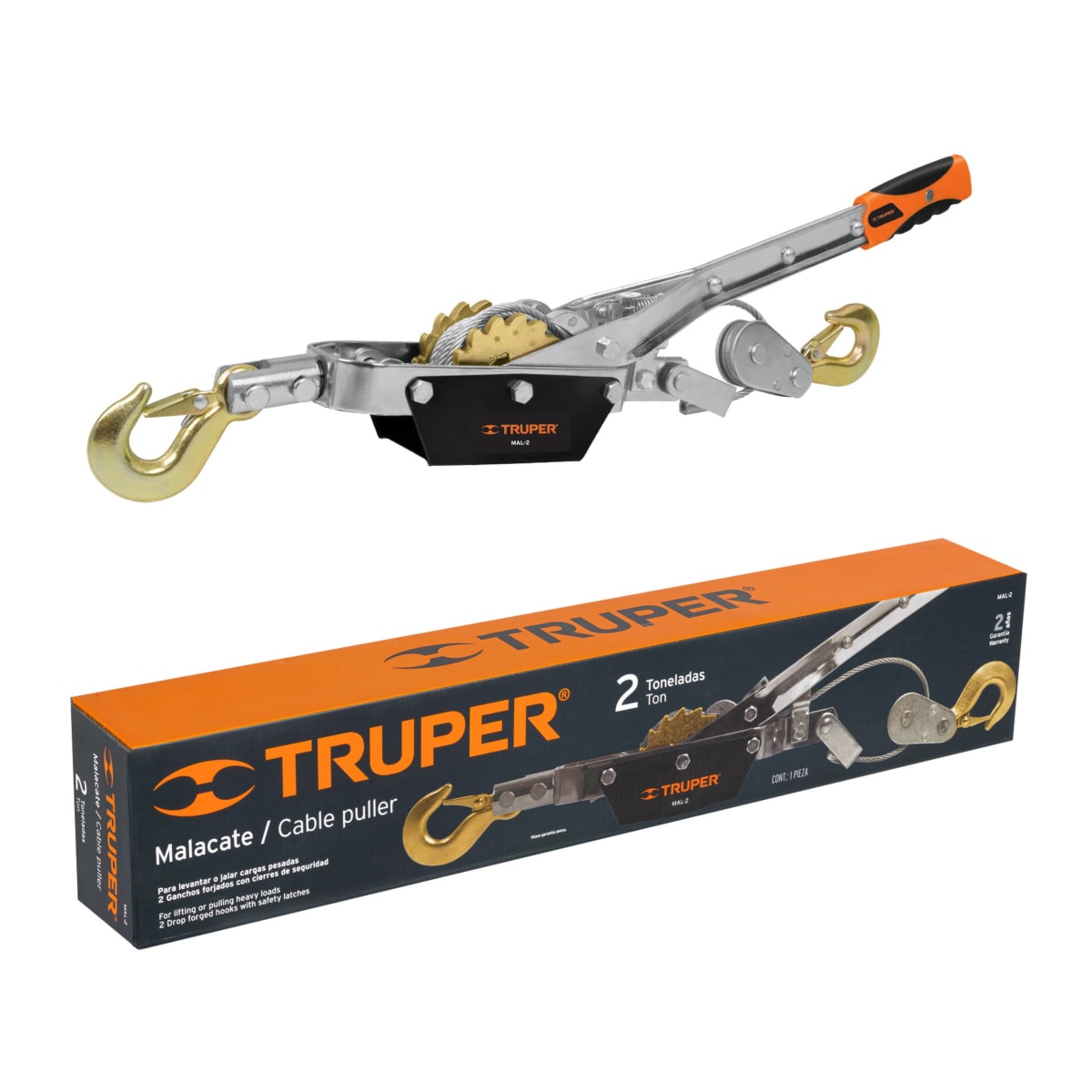 Tecle Tracción manual 2 toneladas Truper | megaconstructores.pe