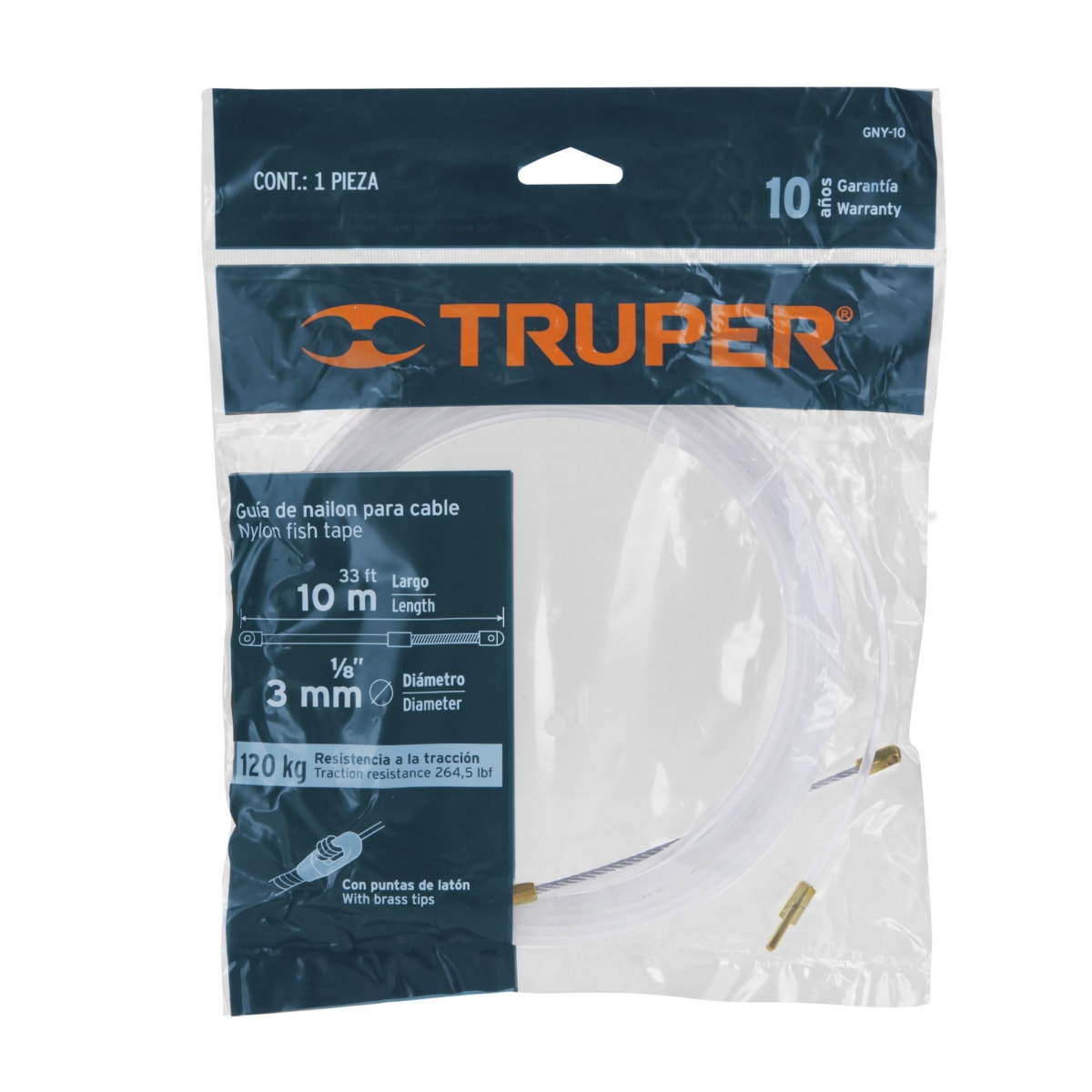 PASACABLE ELECTRICO NYLON 10 m, CABLE, TRUPER | megaconstructores.pe