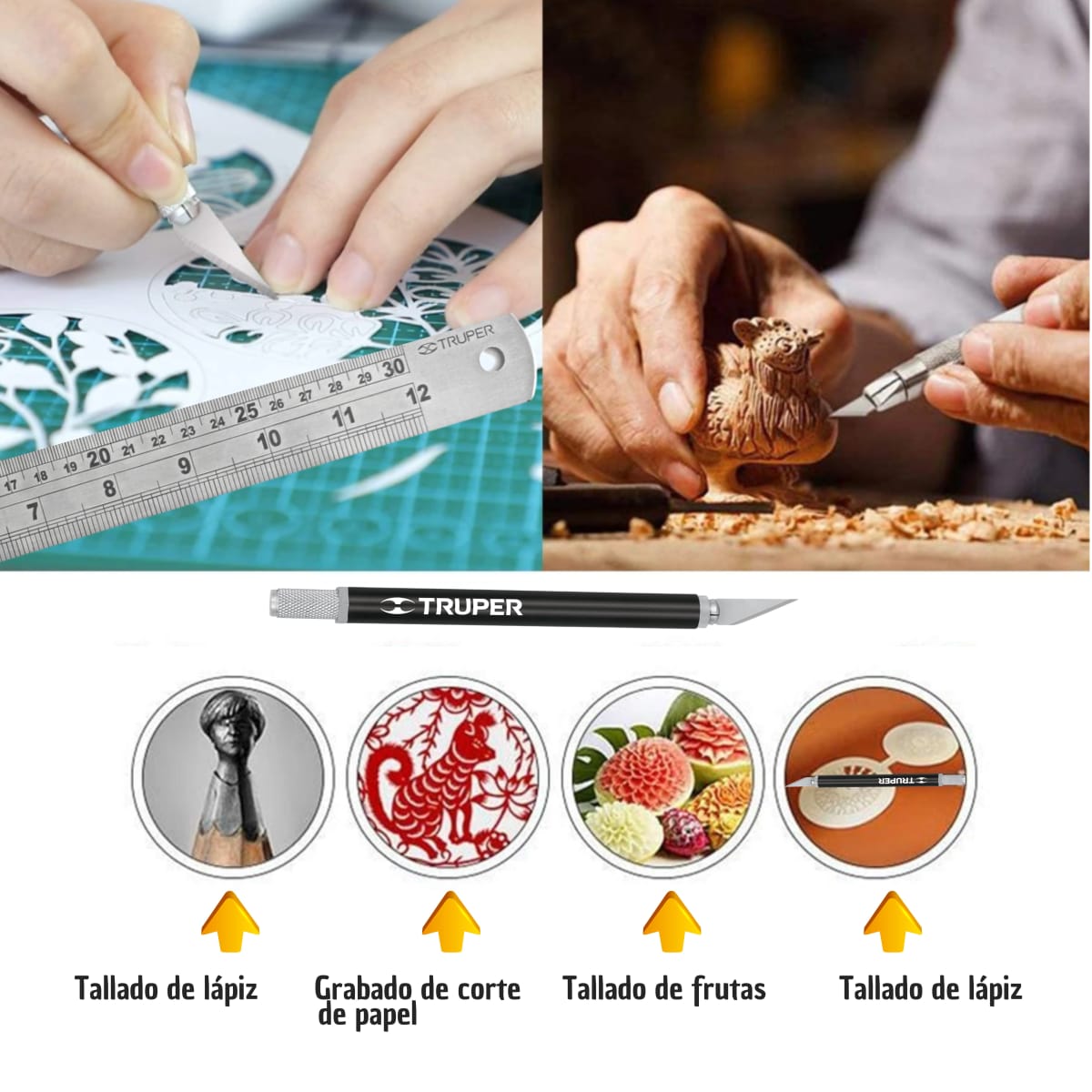 Cutter cuchilla exacto profesional precisión hobby - Truper 6 Piezas ...