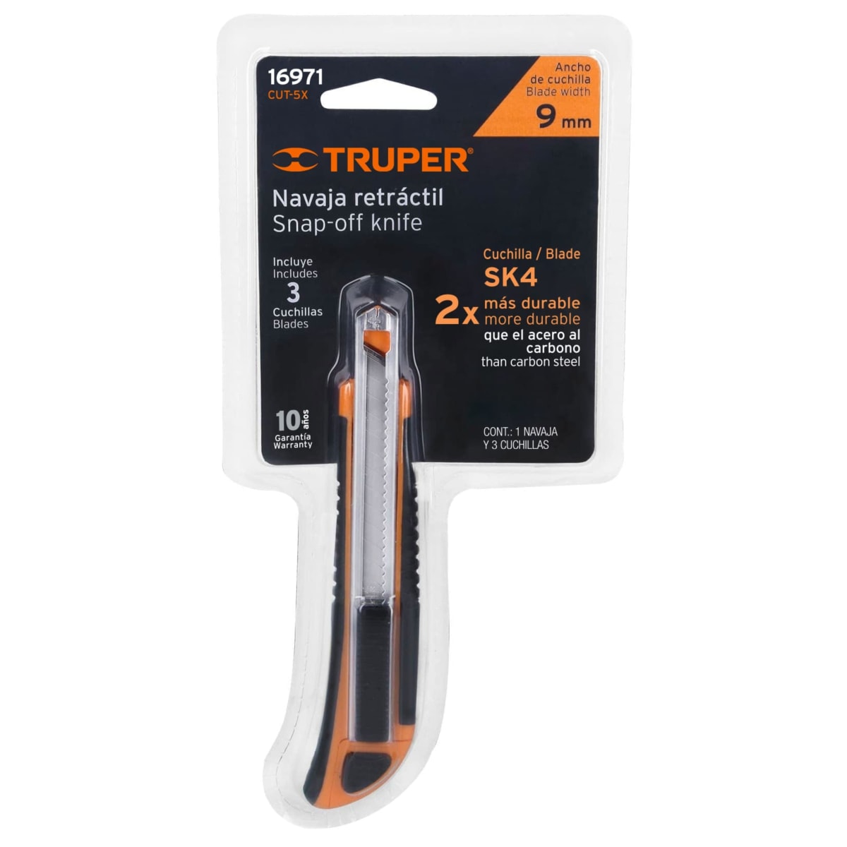 Cutter profesional navaja retráctil 9mm. truper | megaconstructores.pe