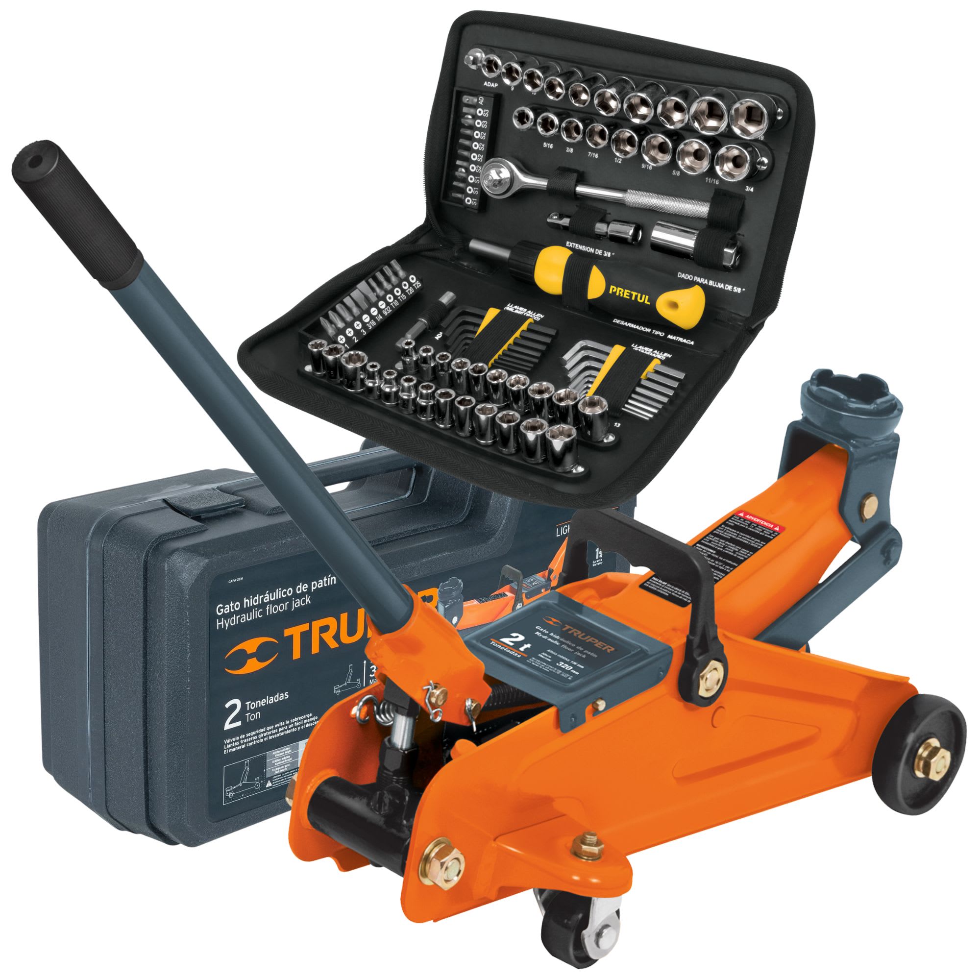 KIT Gata tipo lagarto 2T con maletín, herramientas 83 piezas ...