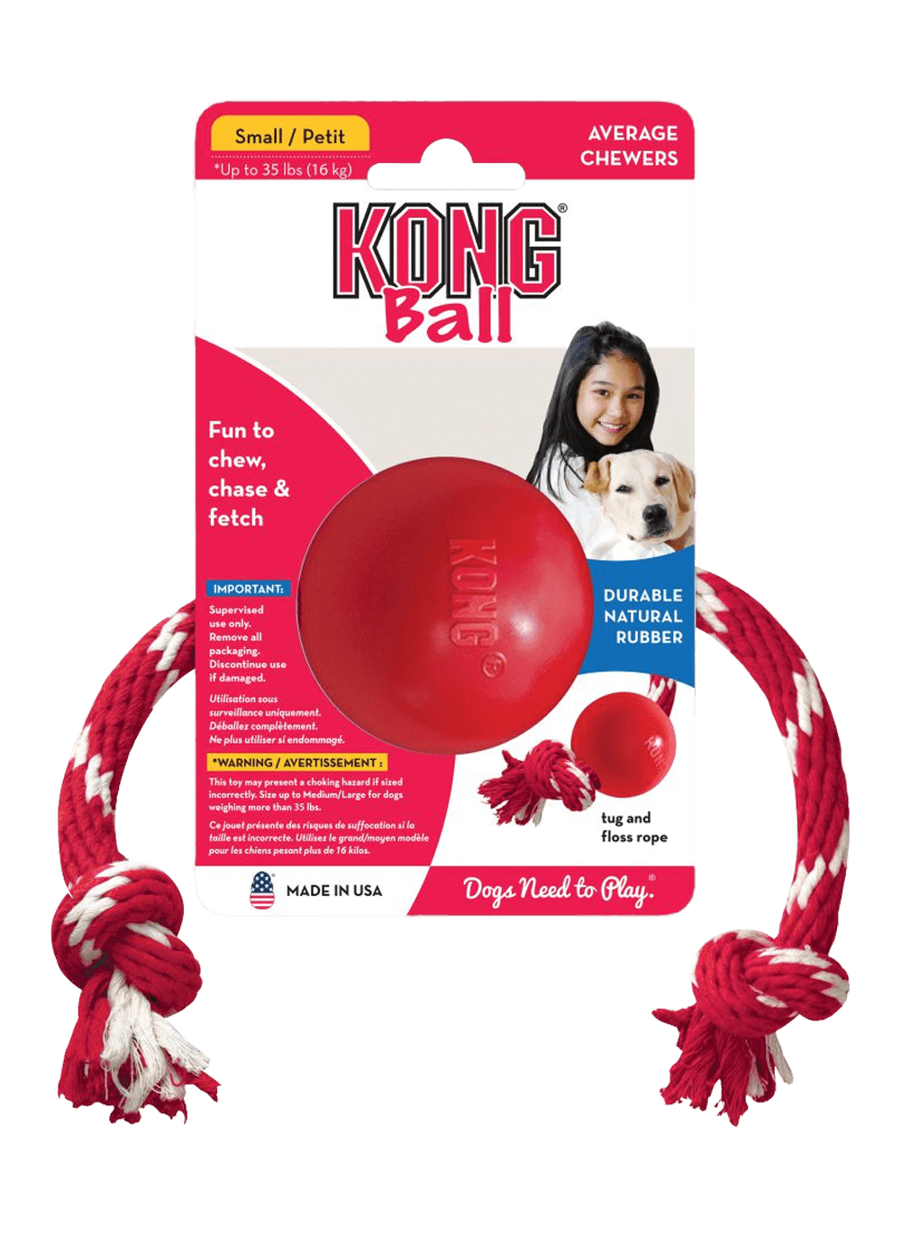 Kong Ball Whit Rope | Lupet