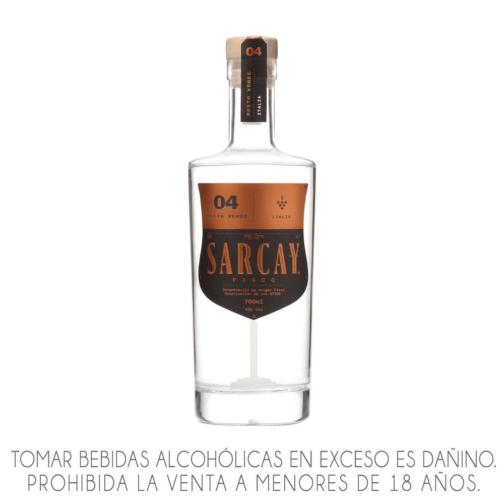 PISCO SARCAY MOSTO VERDE ITALIA X 700 ML | Licores Nuevo Mundo