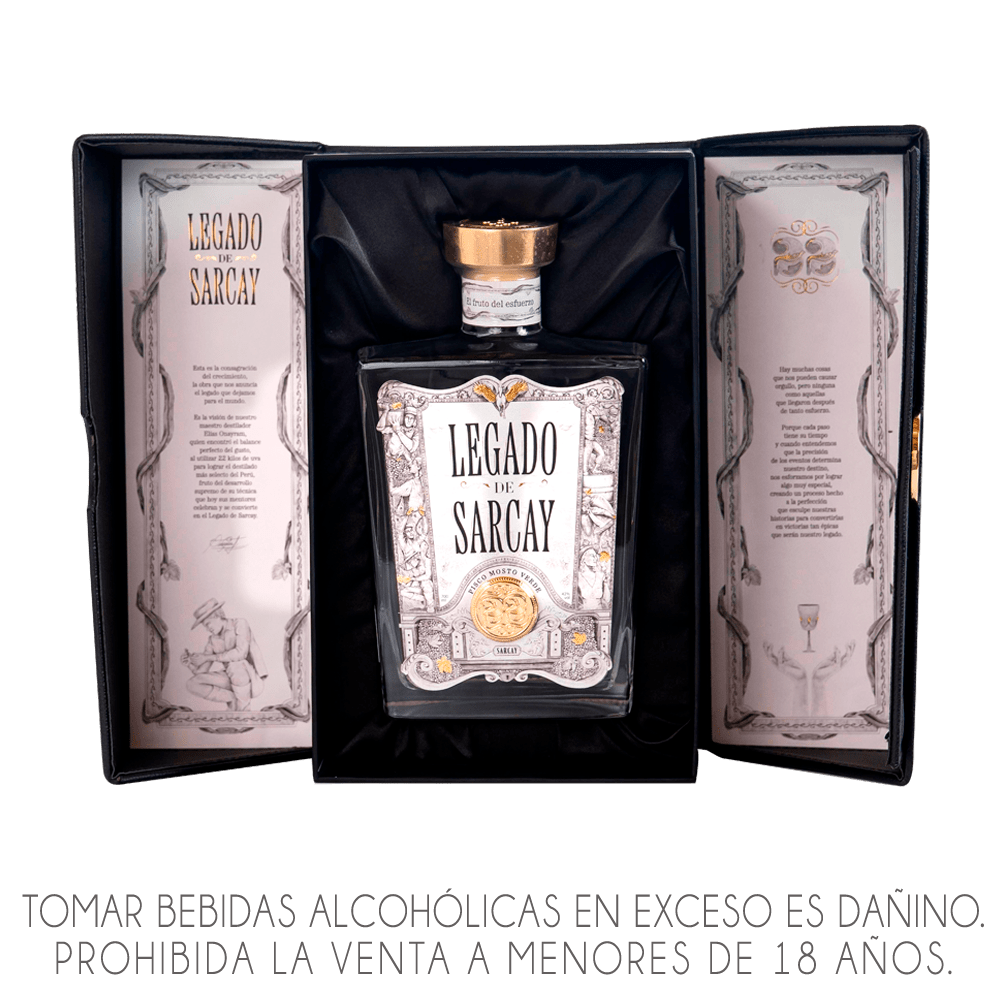 PISCO LEGADO DE SARCAY MOSTO VERDE X 700ML. | Licores Nuevo Mundo