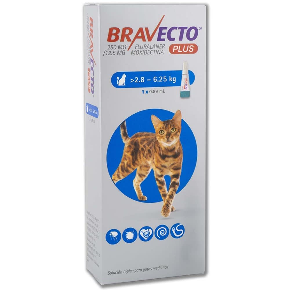BRAVECTO PLUS GATO 2.8 A 6.25KG | Jpets Mascotas