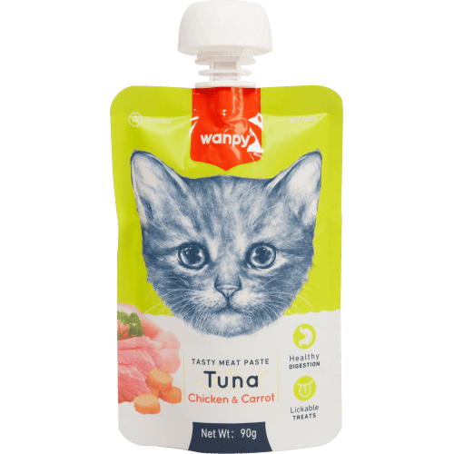 WANPY MEAT PASTE CAT TUNA CHICKEN CARROT 90GR | Jpets Mascotas