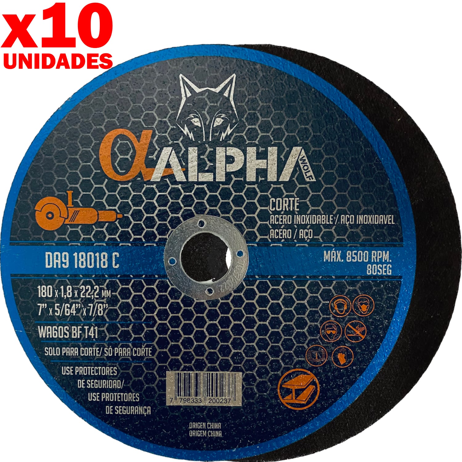 Disco de Corte 7" x 1.8mm Alpha Pro (10 Unidades) | FerreOnline