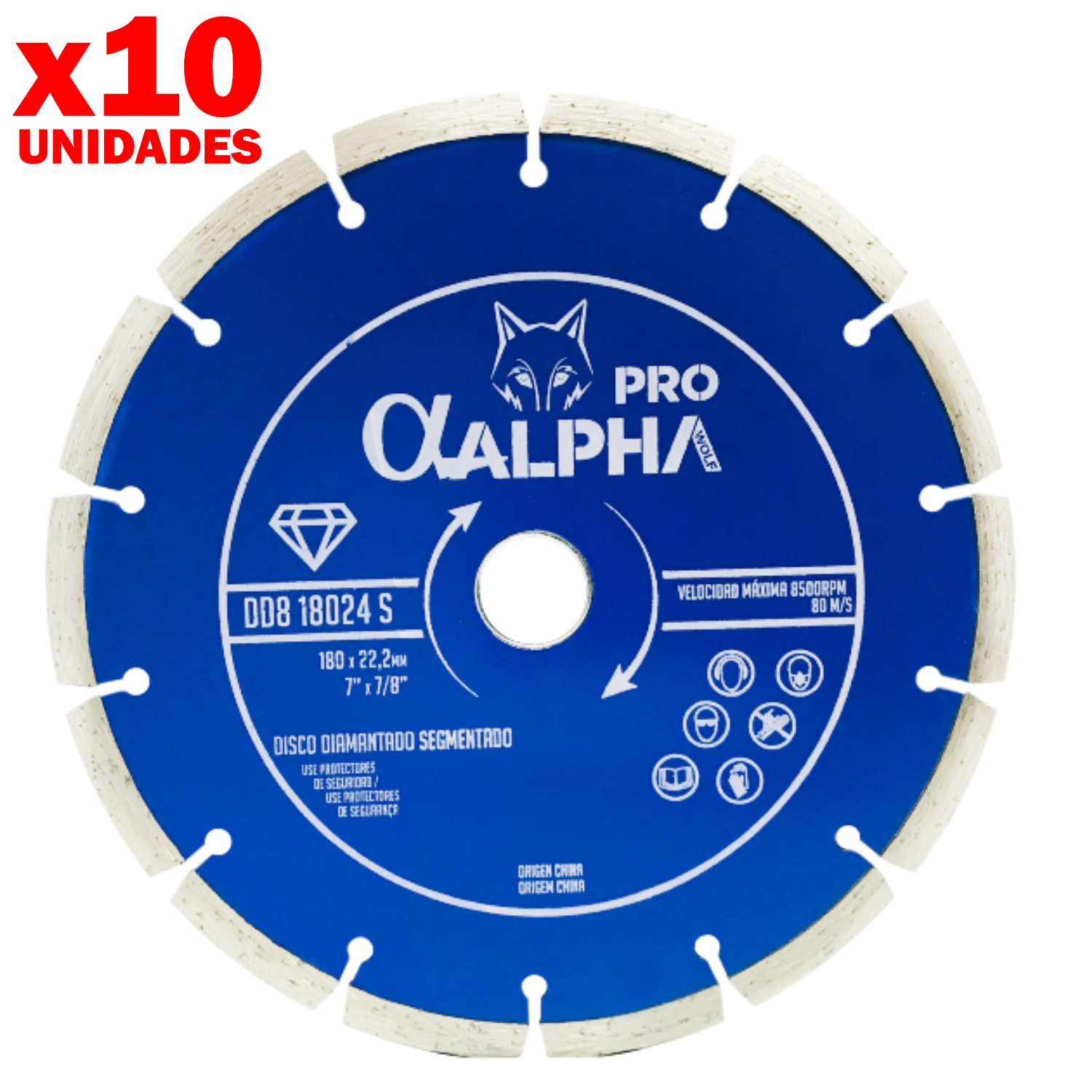Disco Diamantado Segmentado 7" 10 Unidades ALPHA PRO | FerreOnline