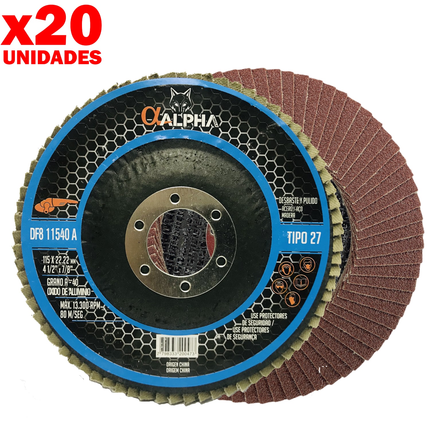 Disco Flap 4 ½" A40 Cafe ALPHA PRO (20 Unidades) | FerreOnline