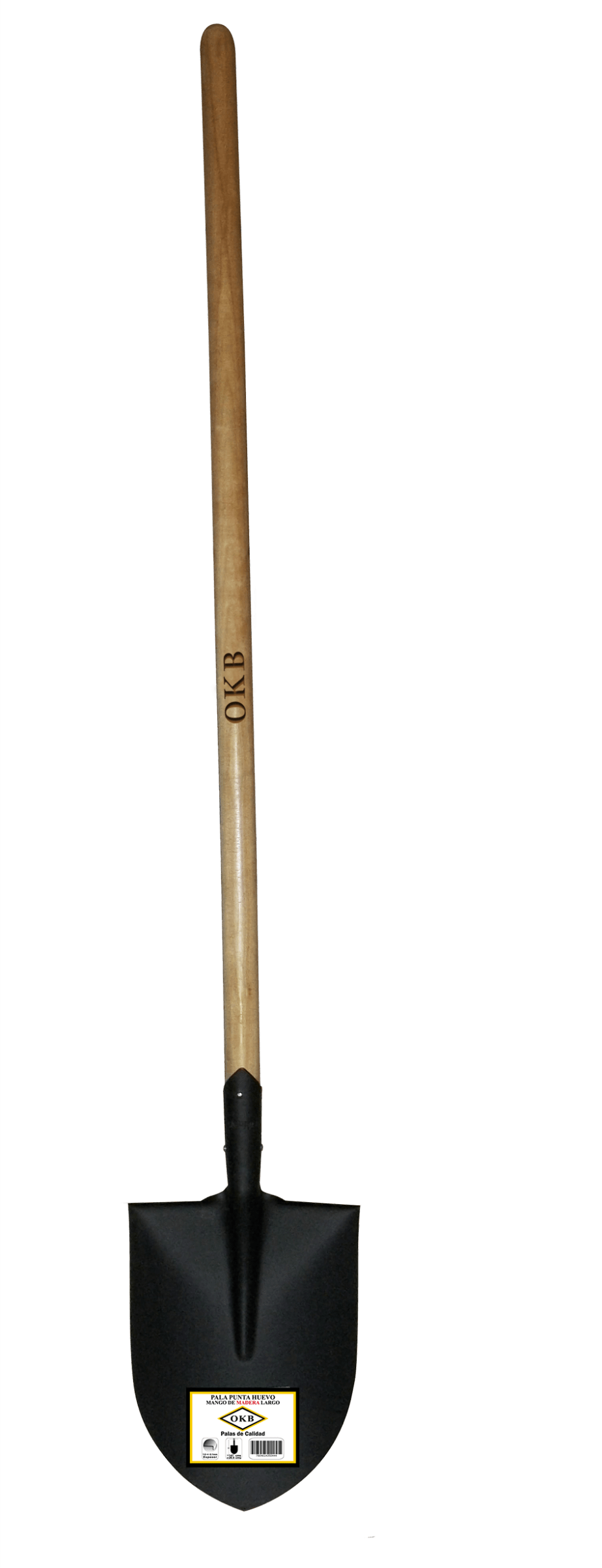 Pala Punta Huevo Mango Madera Largo OKB | FerreOnline