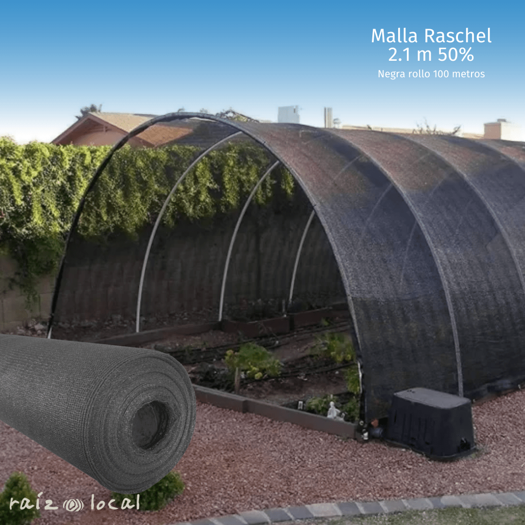 Malla Rachel 50% Negra Rollo 100 MT – Protección Solar para Cultivos ...