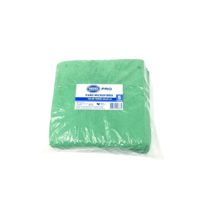 PAÑO MICROFIBRA COLOR VERDE 5 UNIDADES - VTX PRO | PABEL, Aseo y Limpieza