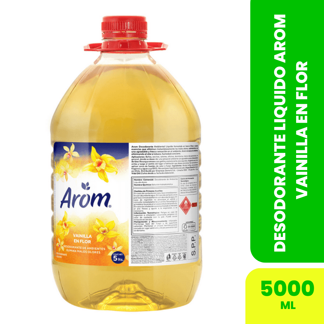DESODORANTE LIQUIDO AROM 5LT. VAINILLA EN FLOR | PABEL, Aseo y Limpieza
