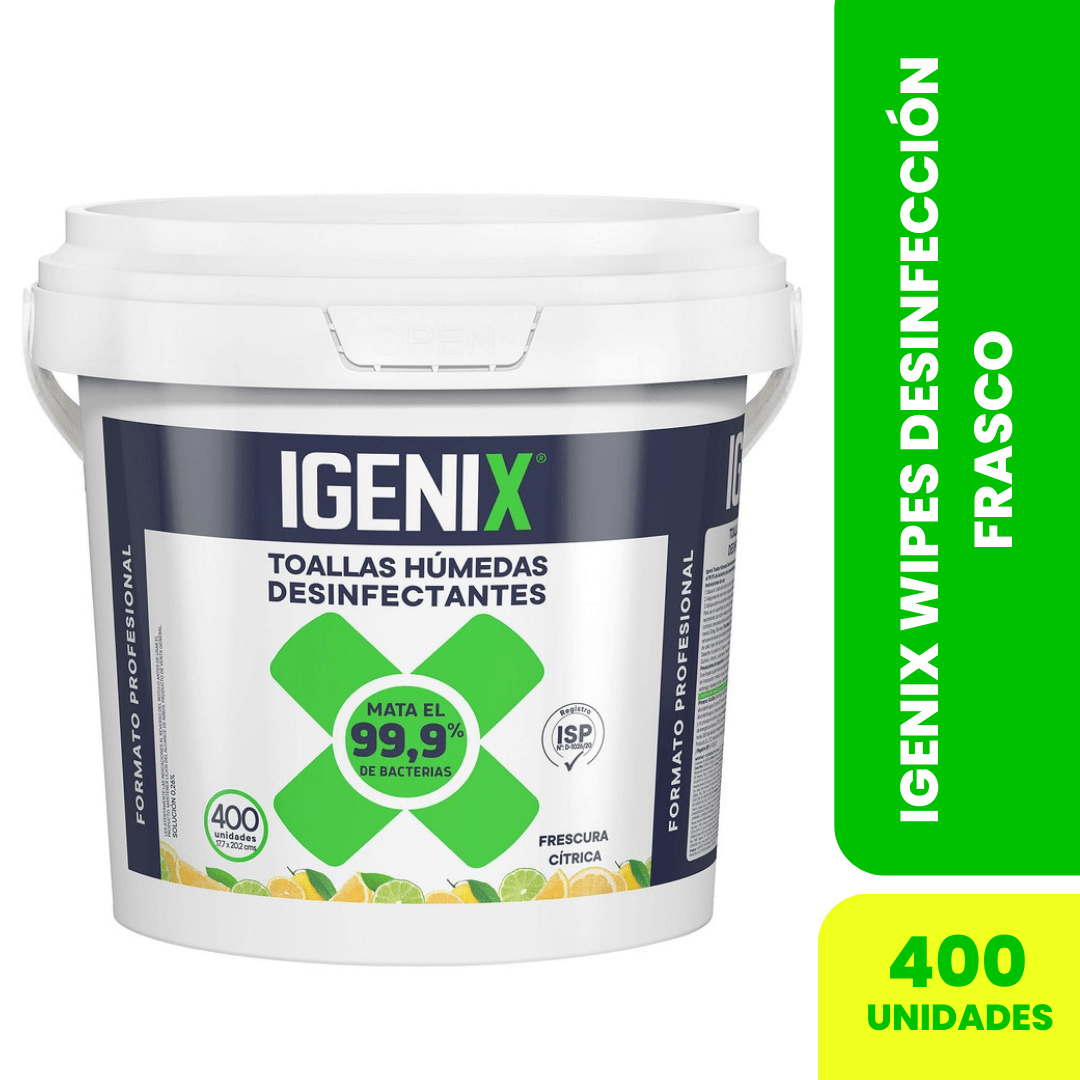 Igenix Wipes Desinfección Frasco 400u | PABEL, Aseo y Limpieza
