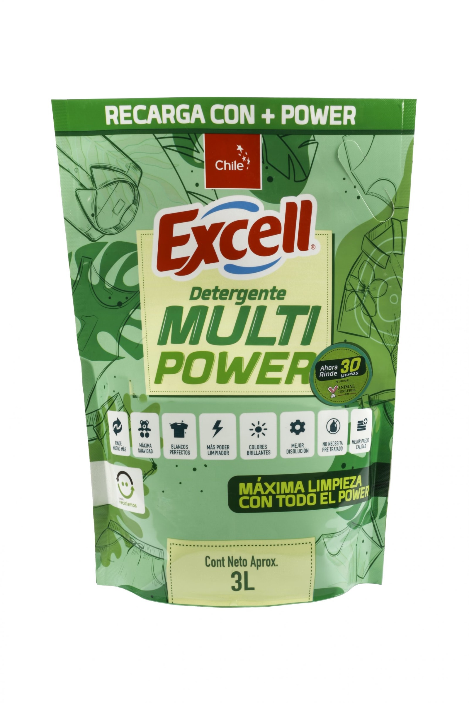 DETERGENTE EXCELL MULTIPOWER DOYPACK 3000ML | PABEL, Aseo y Limpieza