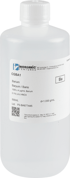 1000ug/mL BARIUM 500mL ISO 17034 (INC IGV) | Envirotechlab