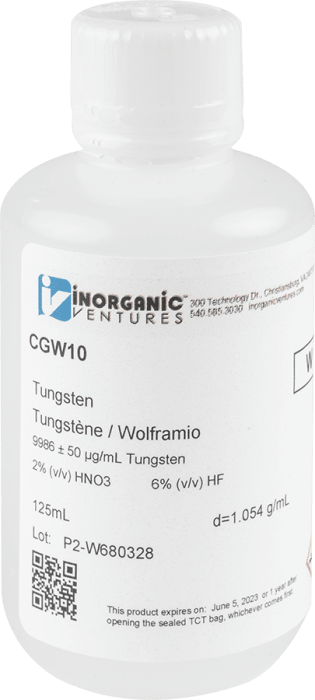 1000ug/mL TUNGSTEN 125mL ISO 17034 (INC IGV) | Envirotechlab
