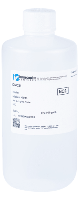 1000ug/mL NITRITE 500mL-ISO 17034 (INC IGV) | Envirotechlab