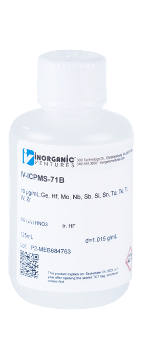 10 PPM REFRACTORY ELEMENT ICP CALIBRATION/QUALITY CONTROL STANDARD-ISO ...