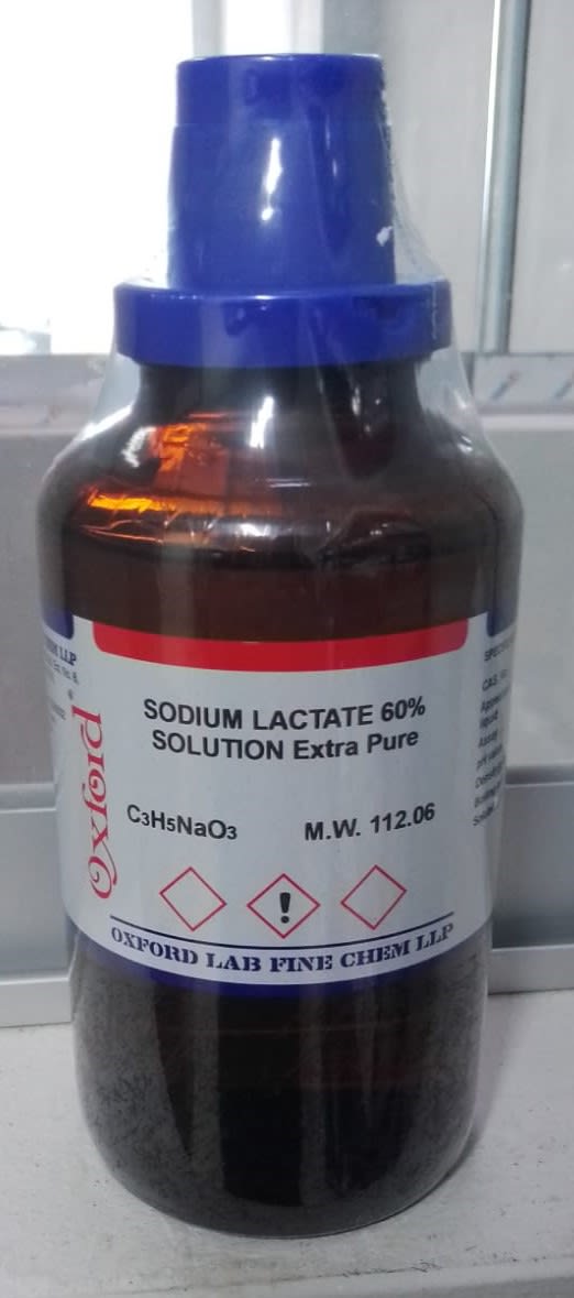 SODIUM LACTATE 60% SOLUTION Extra Pure (Inc IGV) | Envirotechlab