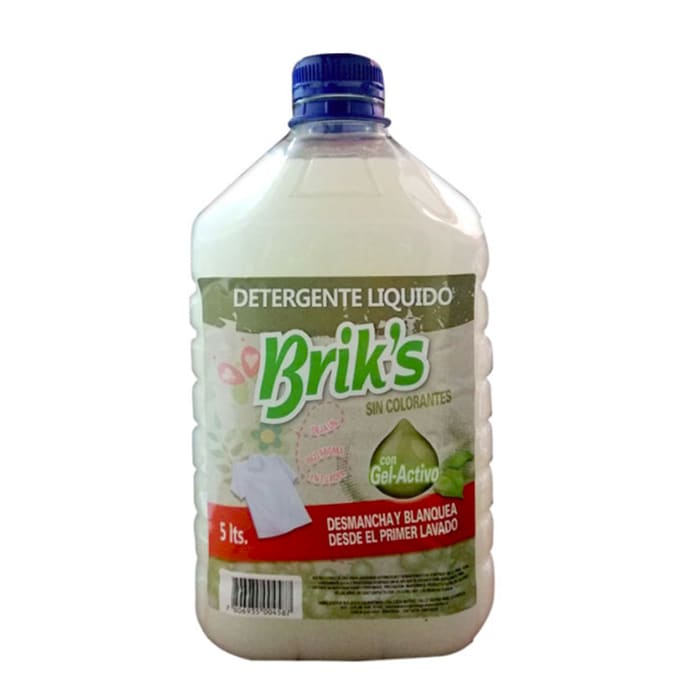 Detergente Líquido Blanco 5Lt Briks | Super Costo | Pañales y productos ...
