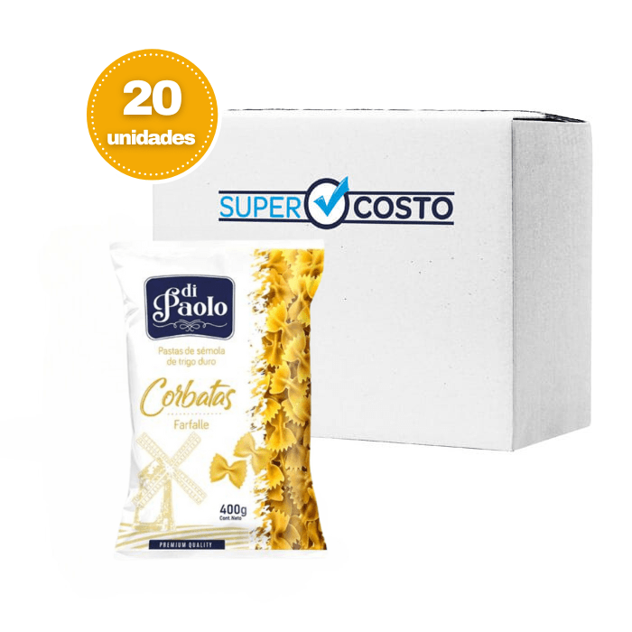 Caja 20 Paquetes Pasta Corbatas 400 Gr. Di Paolo | Super Costo ...