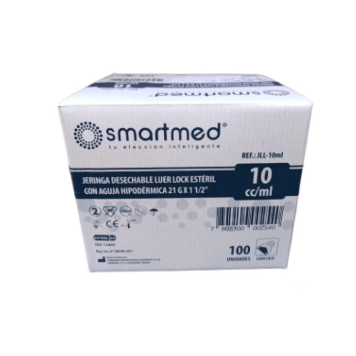 Jeringa Lock 10cc Caja 100 Un. Smartmed | Super Costo | Pañales y ...