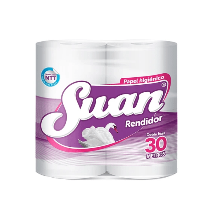 Papel Higiénico Doble Hoja Rendidor 4 un 30 mt. Swan | Super Costo ...