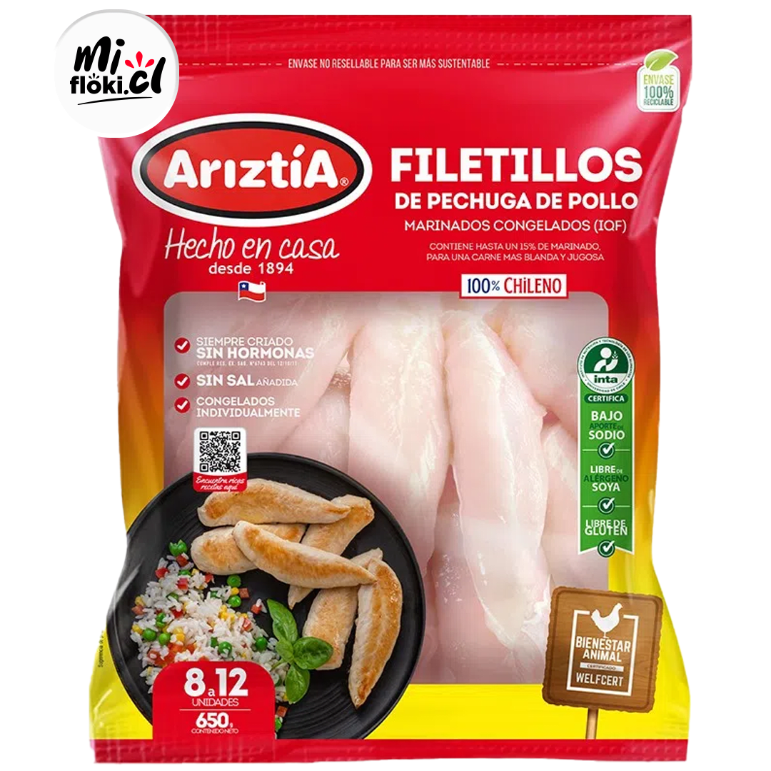 Filetillo de Pollo Ariztia 650g | Mifloki