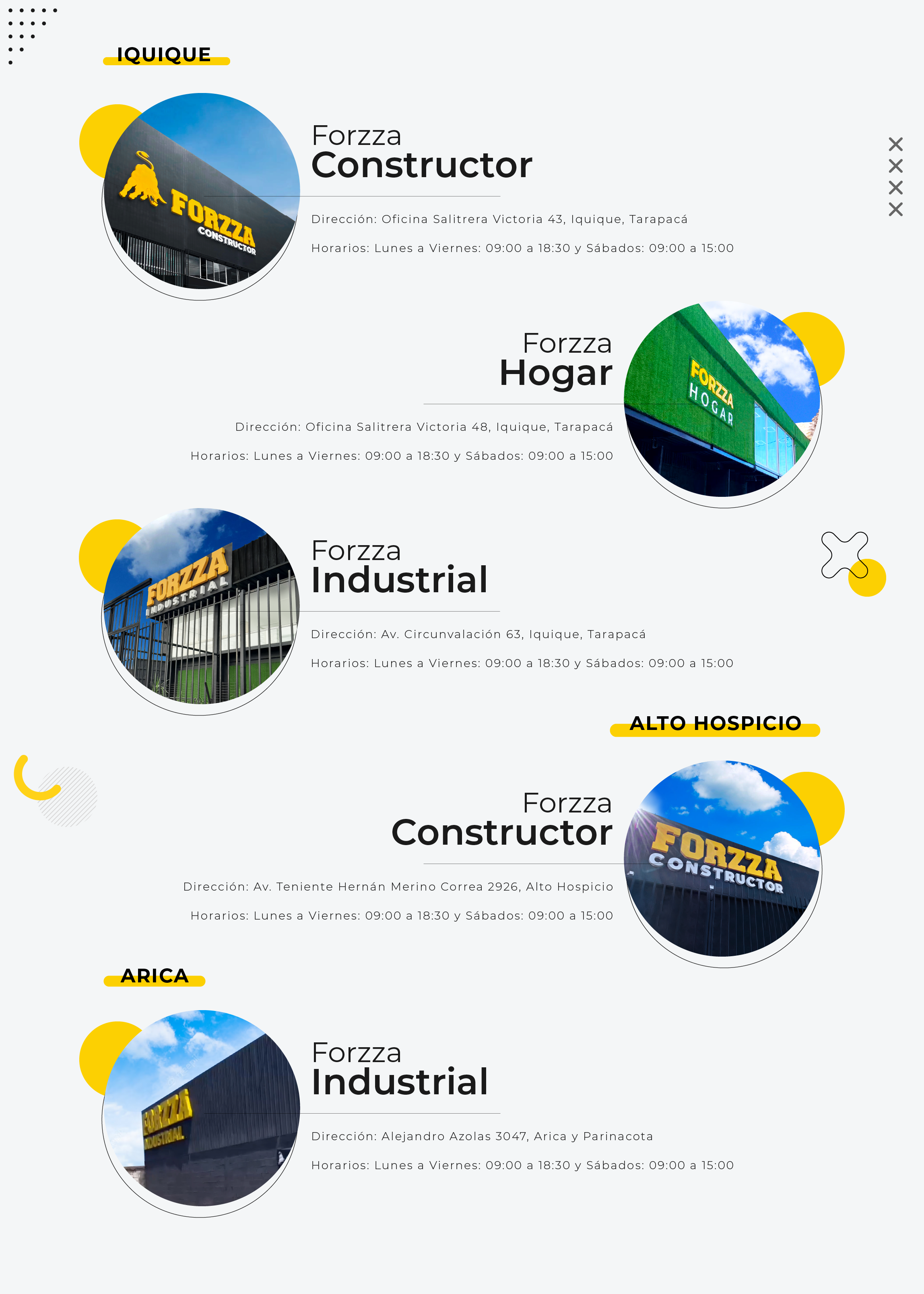 Horarios y Sucursales | Forzza