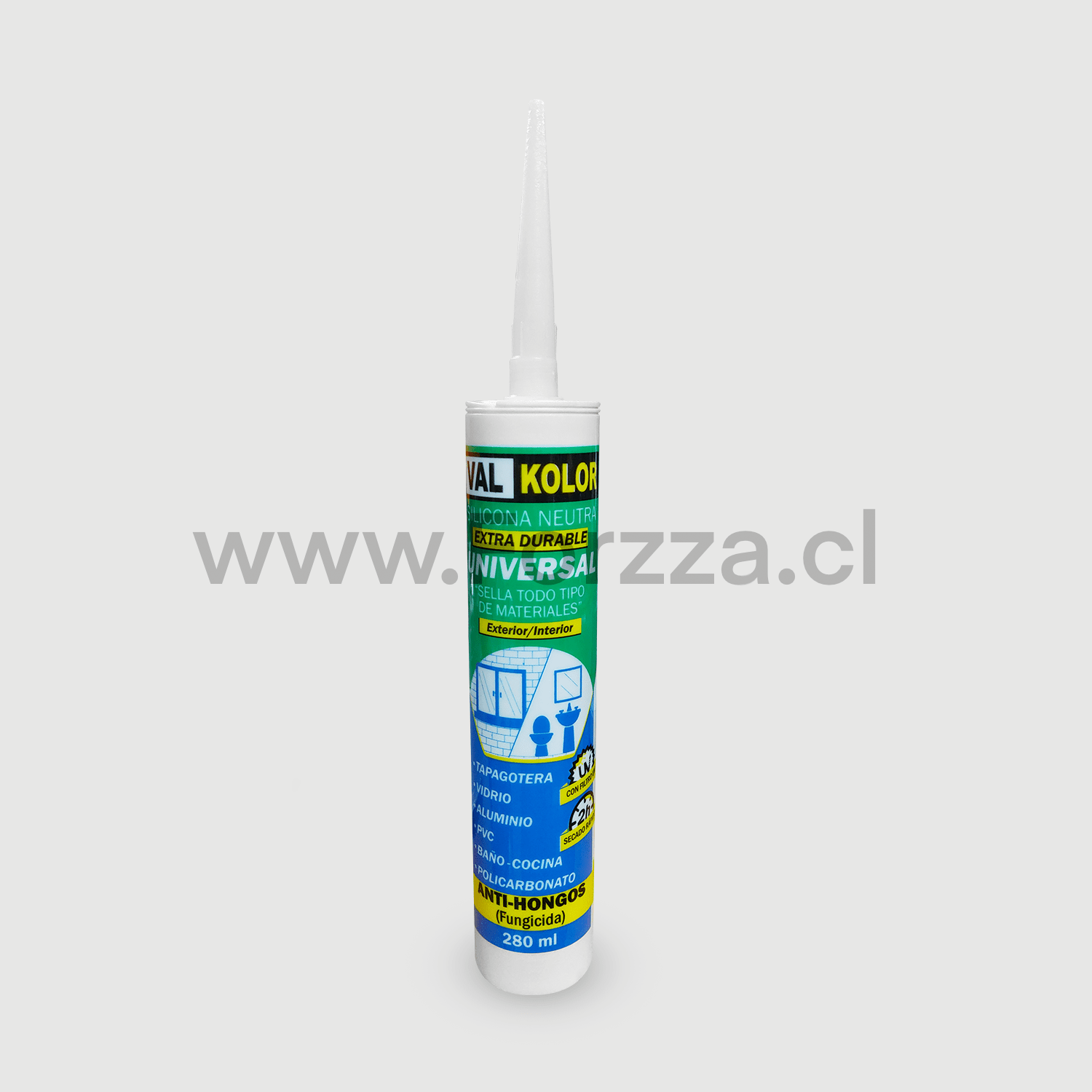 SILICONA NEUTRA UNIVERSAL 280ML TAPAGOTERAS COLOR ALUMINIO MARCA VALKOLOR | Forzza