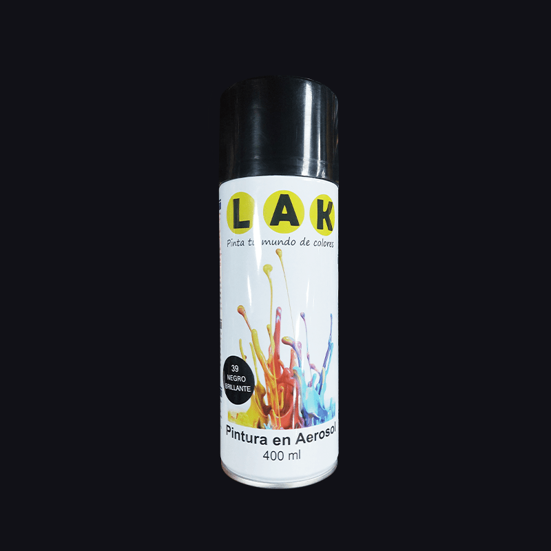 PINTURA EN AEROSOL LAK 400ML COLOR NEGRO BRILLOSO | Forzza