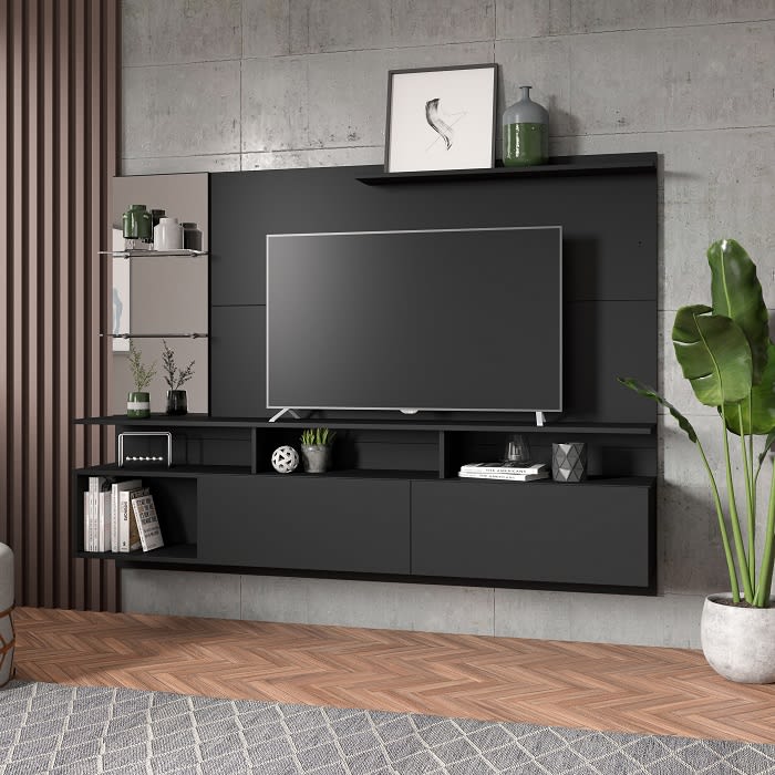 Panel Rack Tv 55'' VE Negro | VE MUEBLES