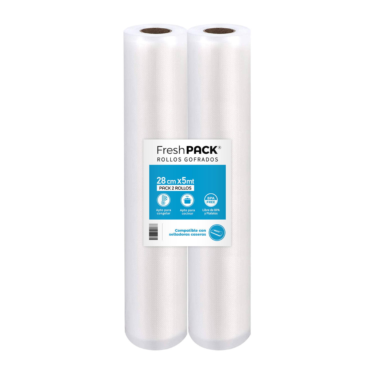 Pack 2 Rollos 28cm x 5mt Sellado al Vacío | Comercial Globex