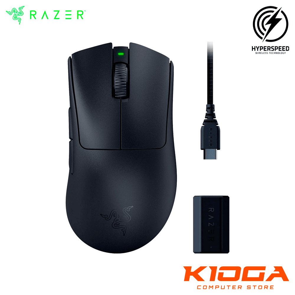 MOUSE WIRELESS RAZER DEATHADDER V3 PRO 30K DPI + DONGLE HYPERPOLLING 8K BLACK | KIOGA COMPUTER STORE
