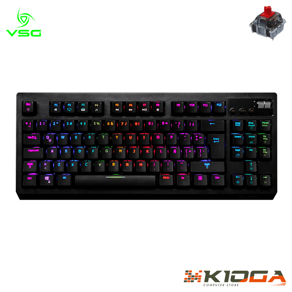 TECLADO VSG QUASAR BLACK RGB - RED SWITCH | KIOGA COMPUTER STORE