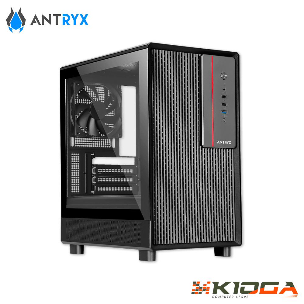 CASE C/FUENTE ANTRYX XM-410 VIDRIO TEMPLADO | KIOGA COMPUTER STORE