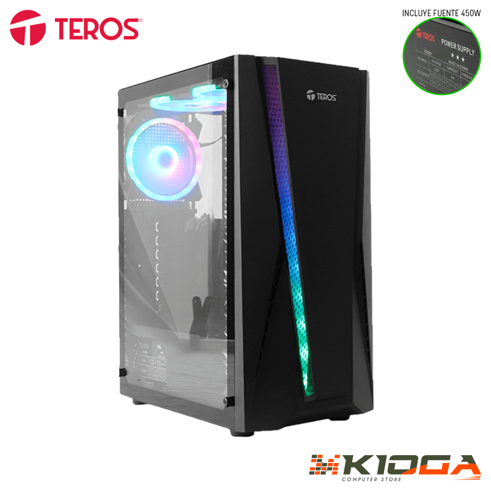 CASE C/FUENTE TEROS TE11411N + 450W | KIOGA COMPUTER STORE