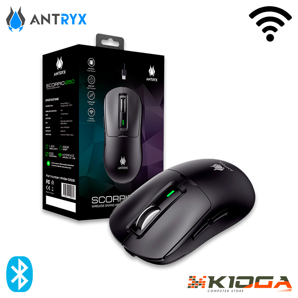 MOUSE WIRELESS GAMING ANTRYX SCORPIO 250, 8000 DPI, USB 2.4G ...