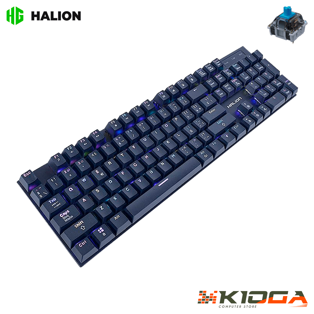 TECLADO HALION ENIGMA HA-KG912 RGB - BLUE SWITCH | KIOGA COMPUTER STORE