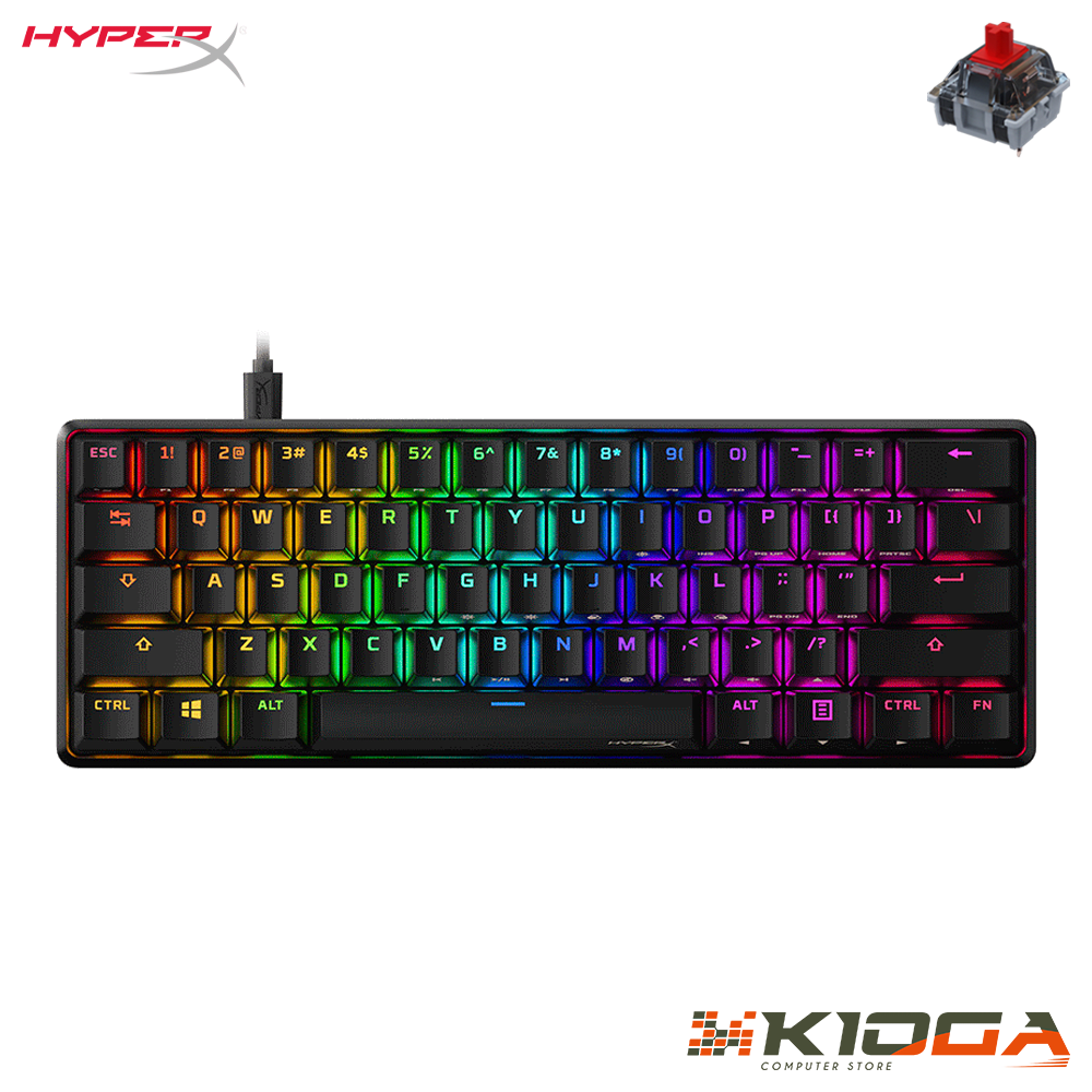 TECLADO HYPERX ALLOY ORIGINS 60 - RED SWITCH | KIOGA COMPUTER STORE
