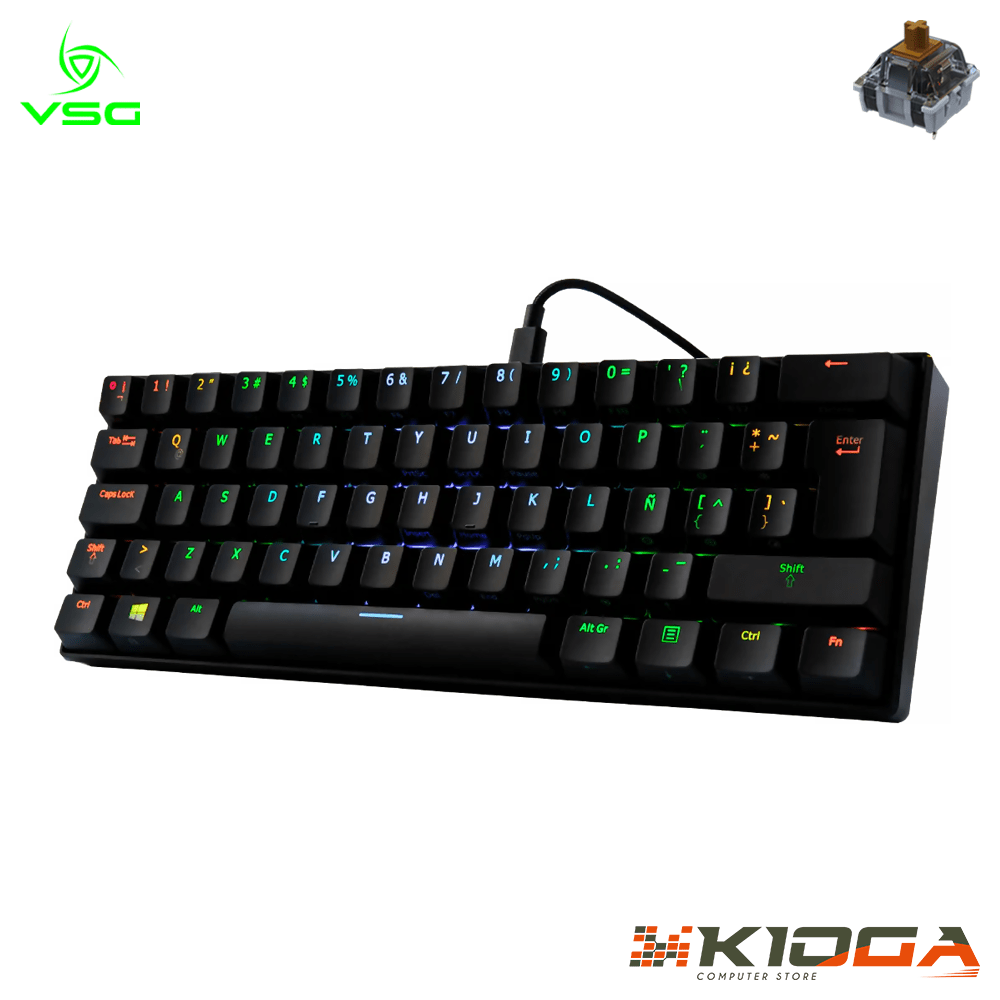 TECLADO VSG MINTAKA BLACK - BROWN SWITCH | KIOGA COMPUTER STORE