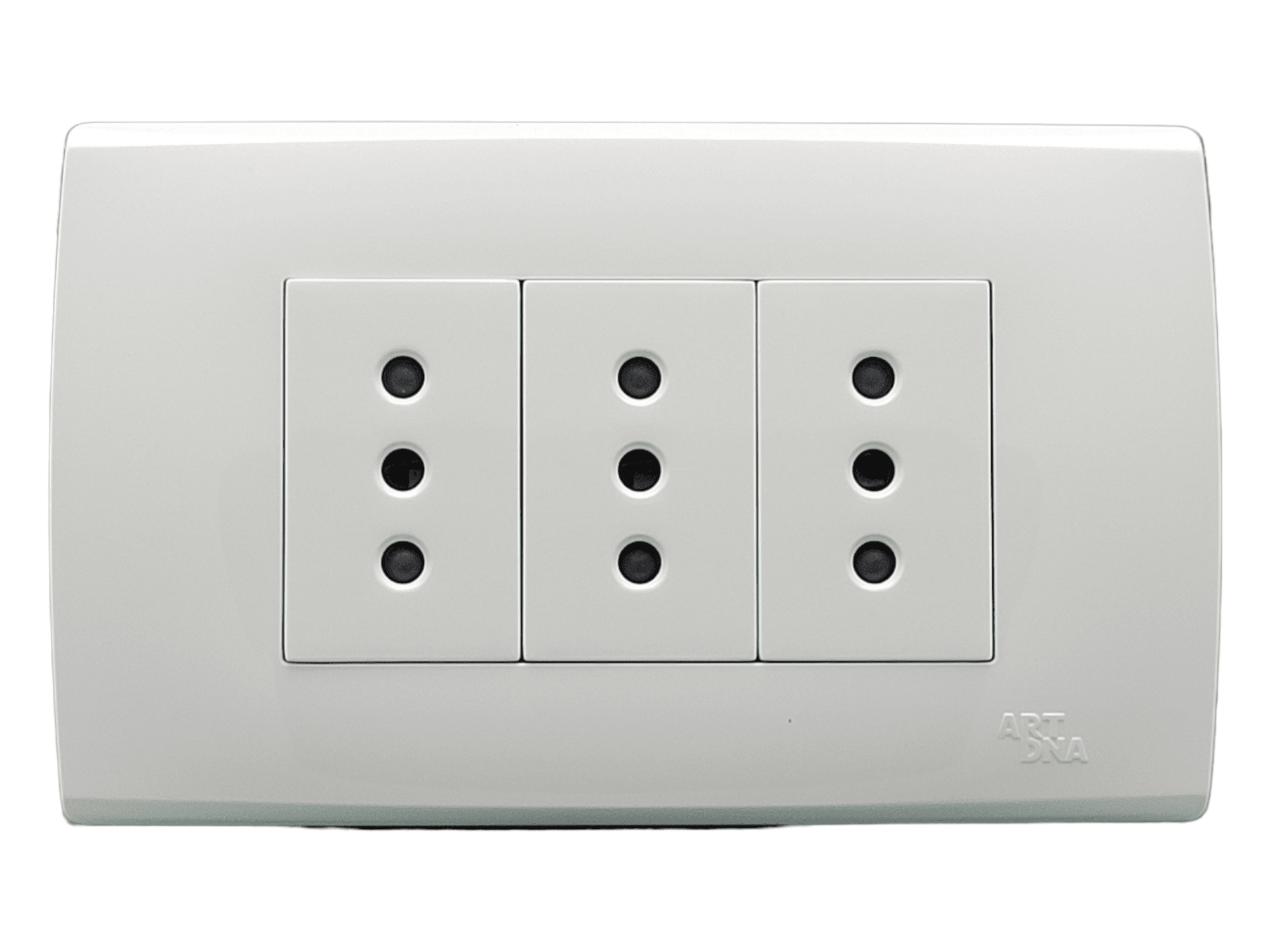 Armado - Tomacorriente Triple 10A. Blanco Serie A83 | Artdna