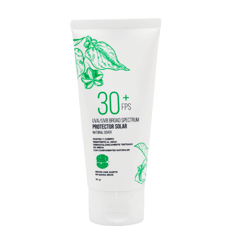 PROTECTOR SOLAR NATURAL COVER FPS 30 80 GR | JAN VEGAN MARKET