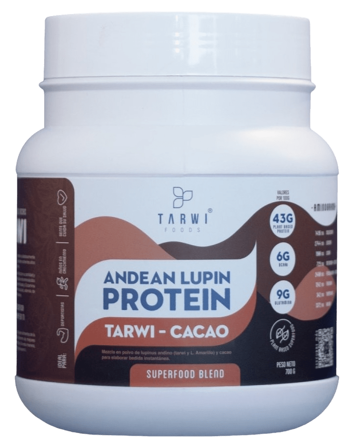 ANDEAN LUPIN TARWI CACAO POTE 700 GR - TARWI FOODS | JAN VEGAN MARKET